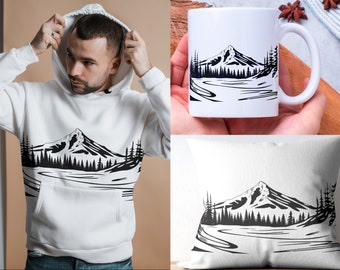 Mount Rainier SVG -|- High Quality -|- Detailed Digital File -|- Mount ...