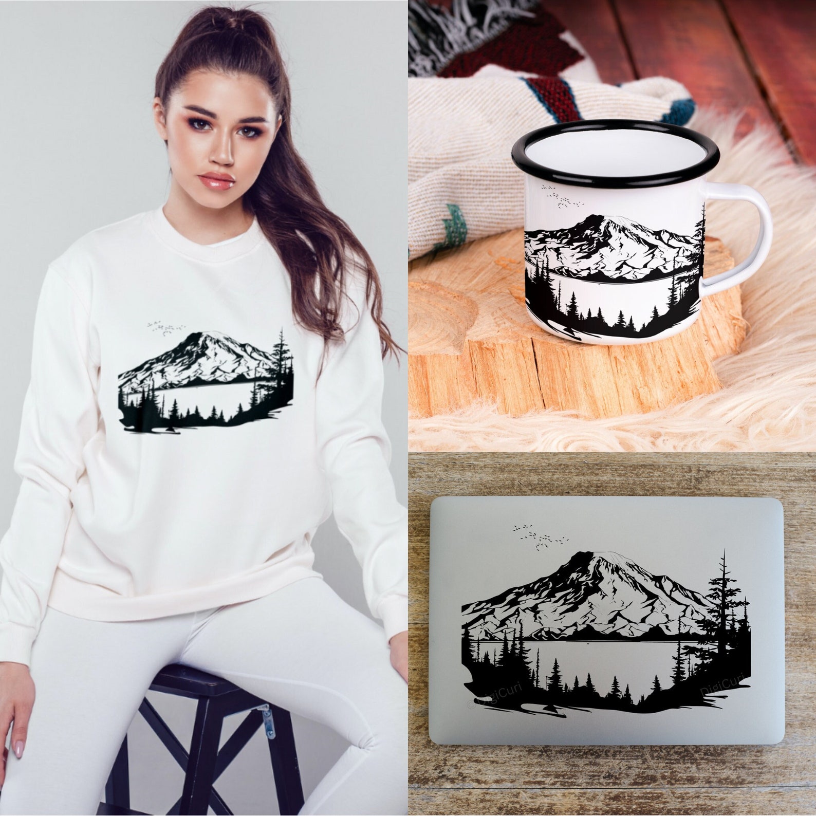 Mount Rainier SVG -|- High Quality -|- Detailed Digital File -|- Mount ...