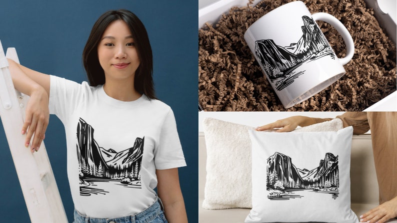 Yosemite Valley SVG -|- High Quality -|- Detailed Digital File ...