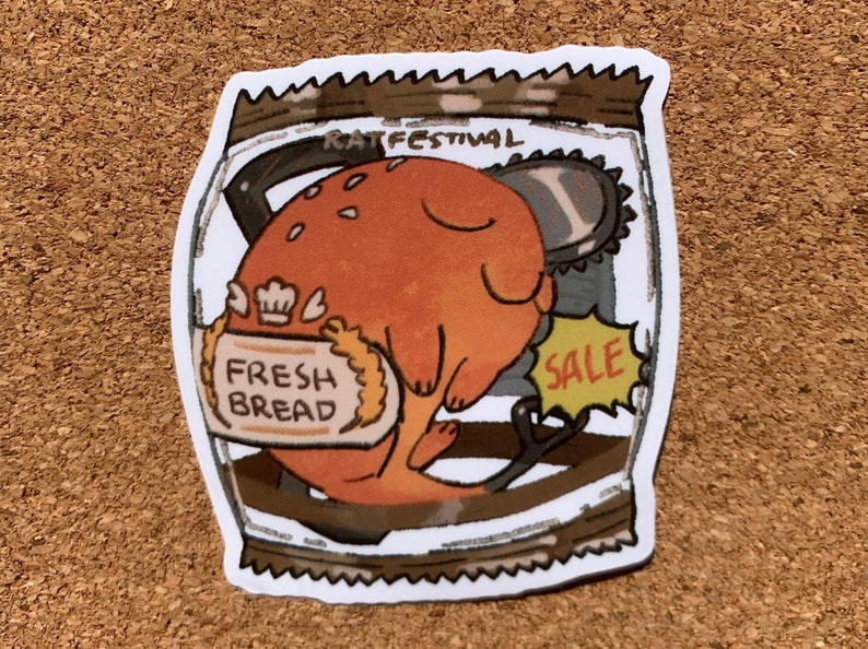 Chainsawman Pochita Bread Clear Sticker - Etsy