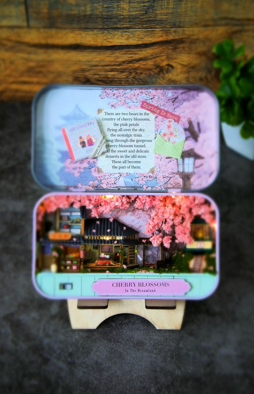 Cherry Blossoms: Box Theater Miniature Dollhouse with Display - Etsy