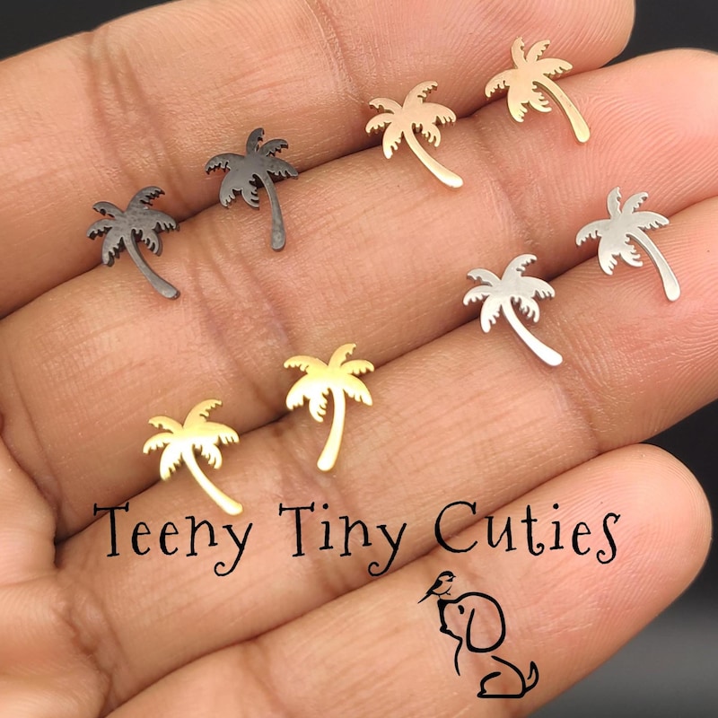 Palm Tree Stud Ears - Etsy