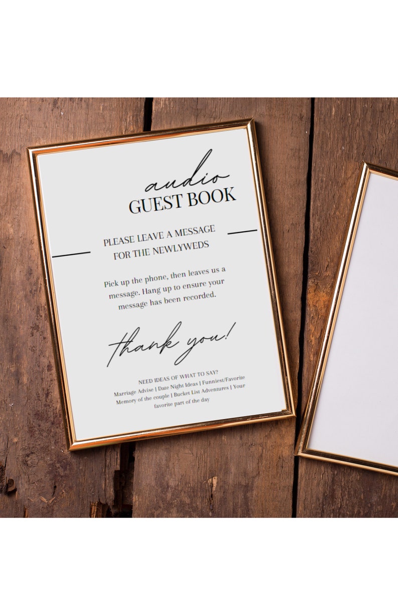 Printable Audio Guest Book Sign Wedding Sign Template Audio - Etsy