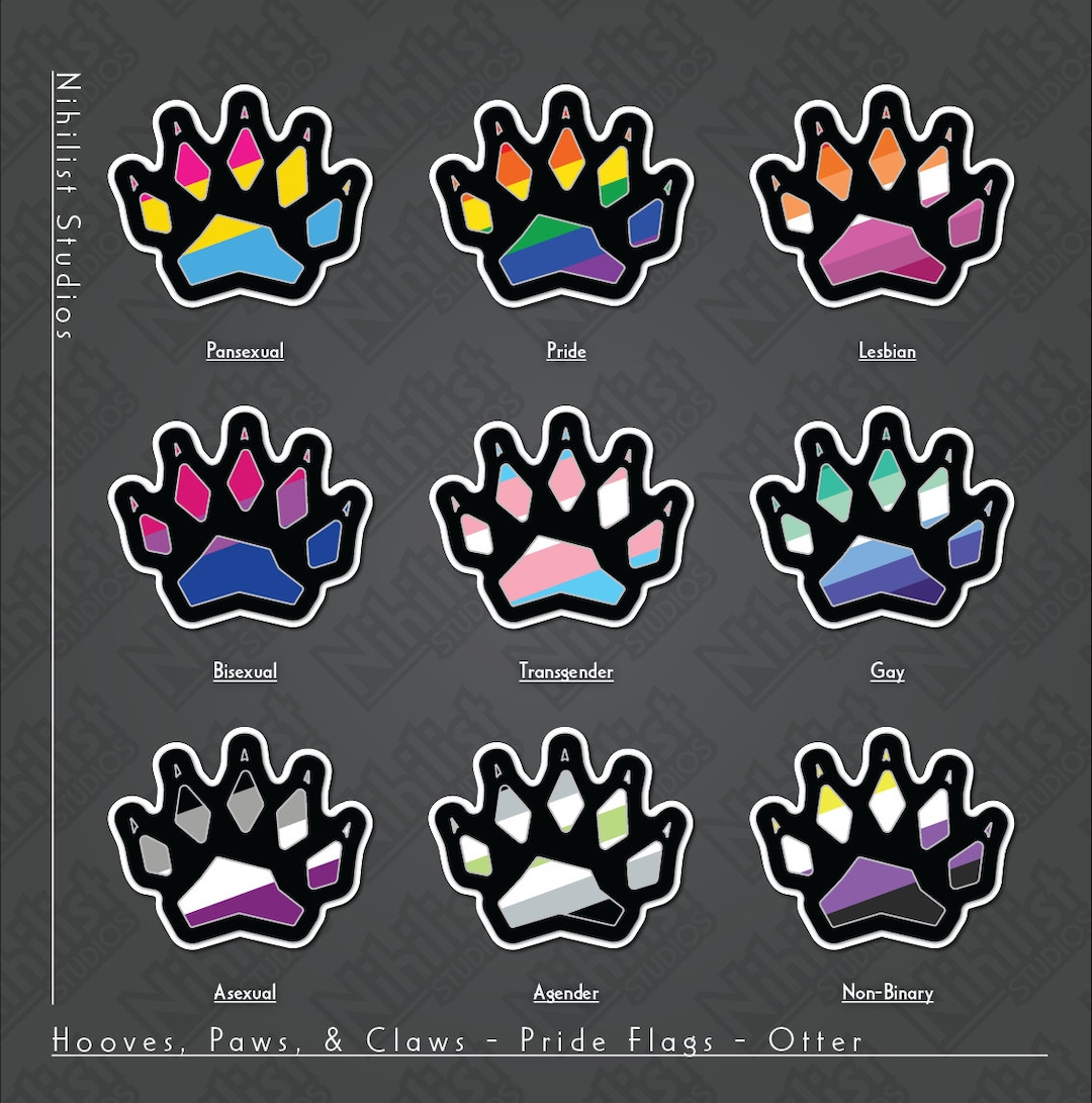 Hooves Paws & Claws Otter Pride Flags Water Proof - Etsy