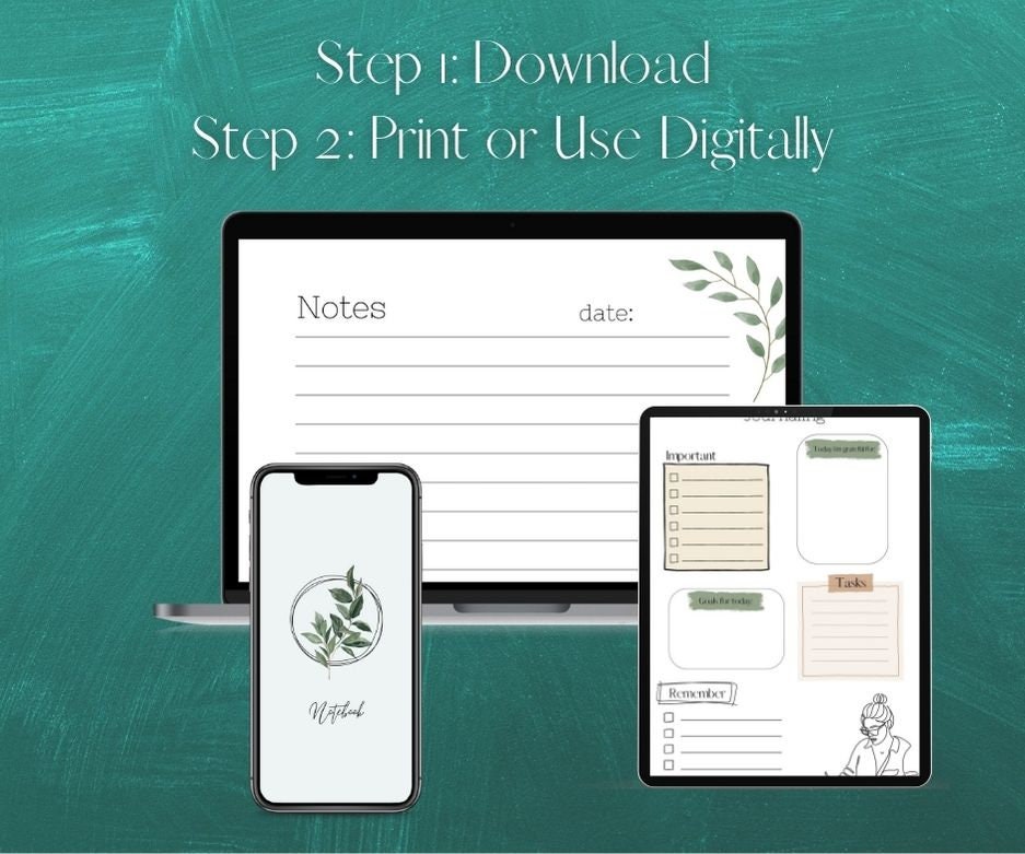 Digital Notebook Journal Printable - Etsy