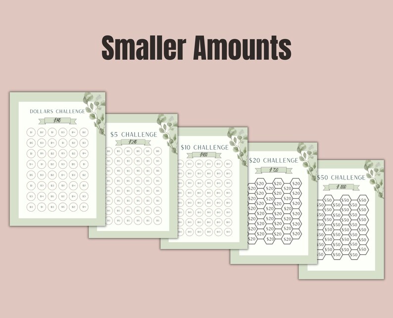 Money Savings Challenge Printable Dollars Savings Tracker - Etsy
