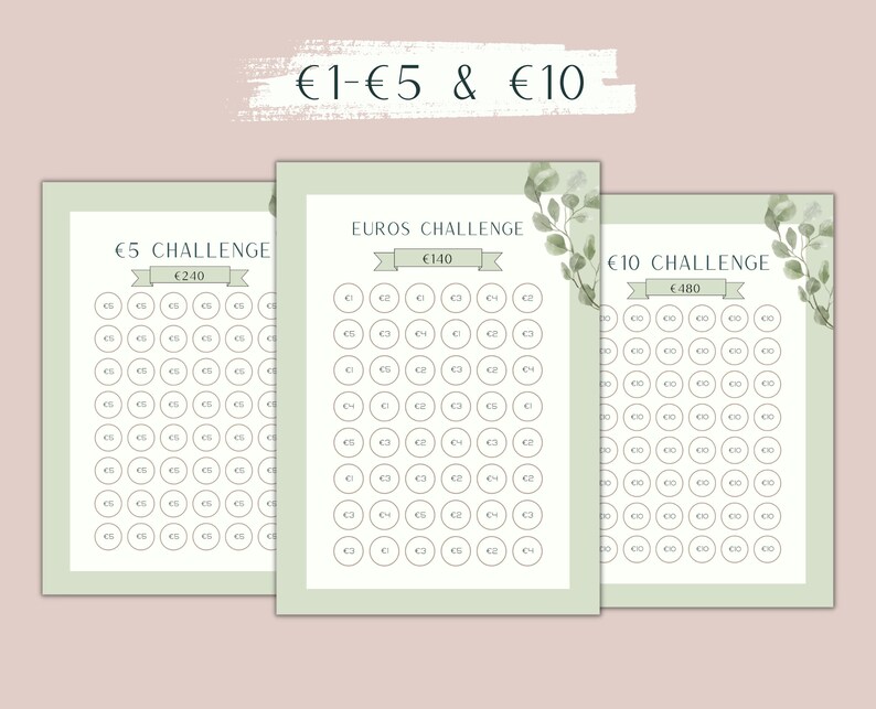 Printable Euro Challenges | Money Savings Challenge | Savings Tracker ...