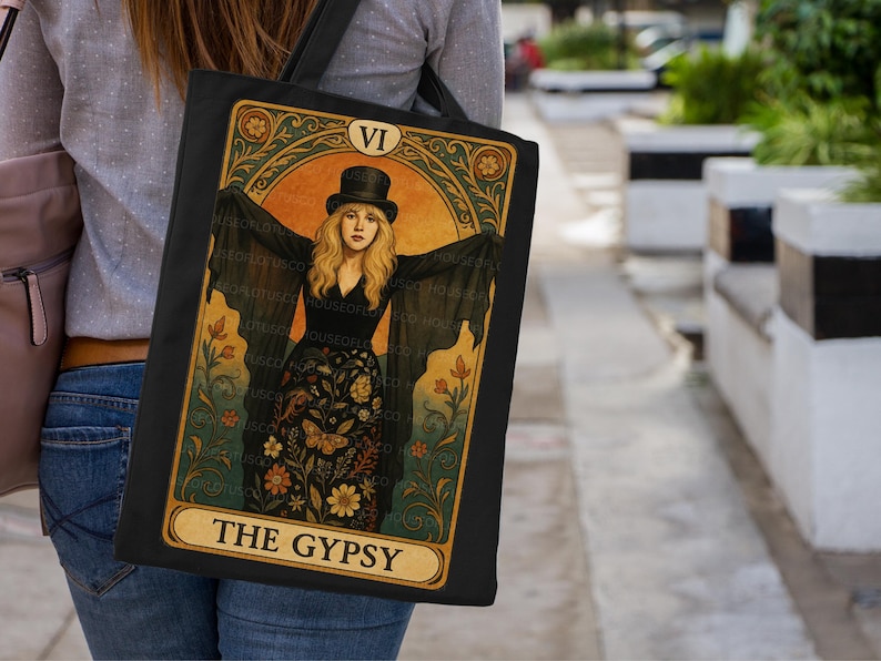 The Gypsy Tarot Card Tote, Stevie Inspired, Boho Rock Bag - Etsy
