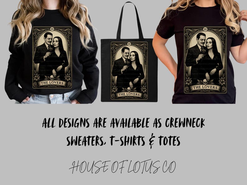 Morticia & Gomez Addams Family Tarot Card Tee - Gothic Romance Shirt - Etsy