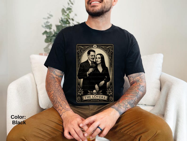 Morticia & Gomez Addams Family Tarot Card Tee - Gothic Romance Shirt - Etsy