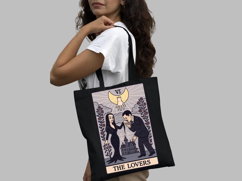 Tarot Card the Lovers Tote Bag Morticia & Gomez Inspired Gothic Romance ...