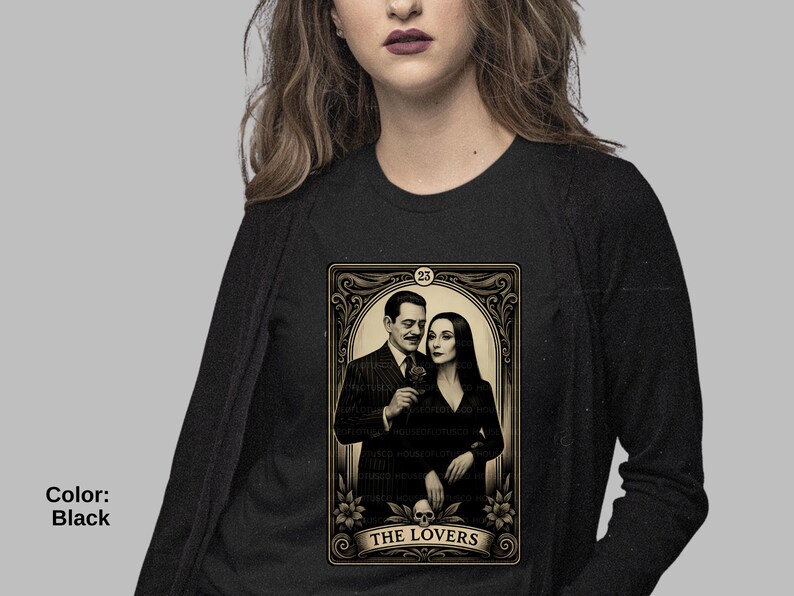 Morticia & Gomez Addams Family Tarot Card Tee - Gothic Romance Shirt - Etsy