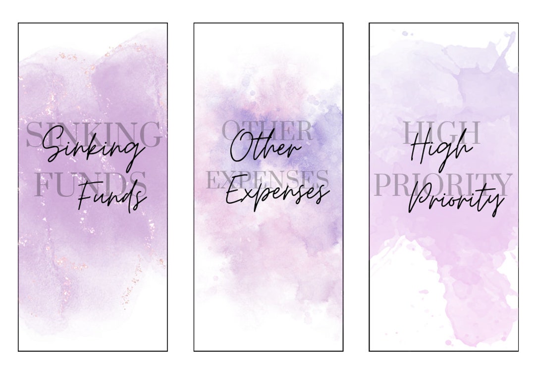 A6 Cash Envelope Dividers/dashboards. Instant Download/digital Download ...