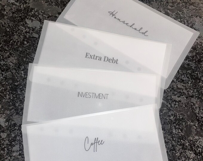 Personalized A6 Vellum MATTE Cash Envelopes for Cash Stuffing/budgeting ...
