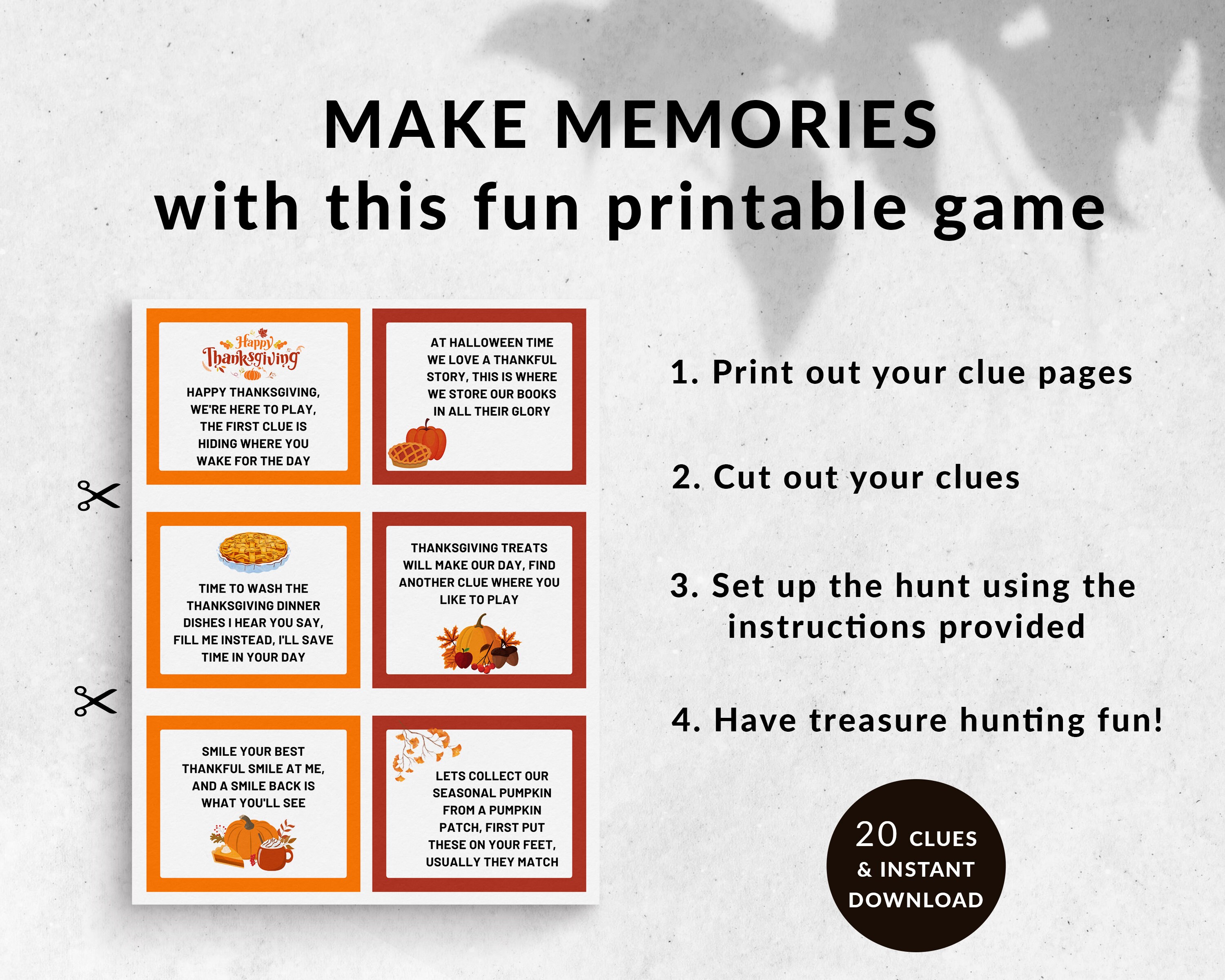 Thanksgiving Treasure Hunt Game Printable, Thanksgiving Party Games ...