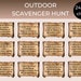Outdoor Scavenger Hunt Clues Scavenger Hunt Game Fun Scavenger Hunt ...