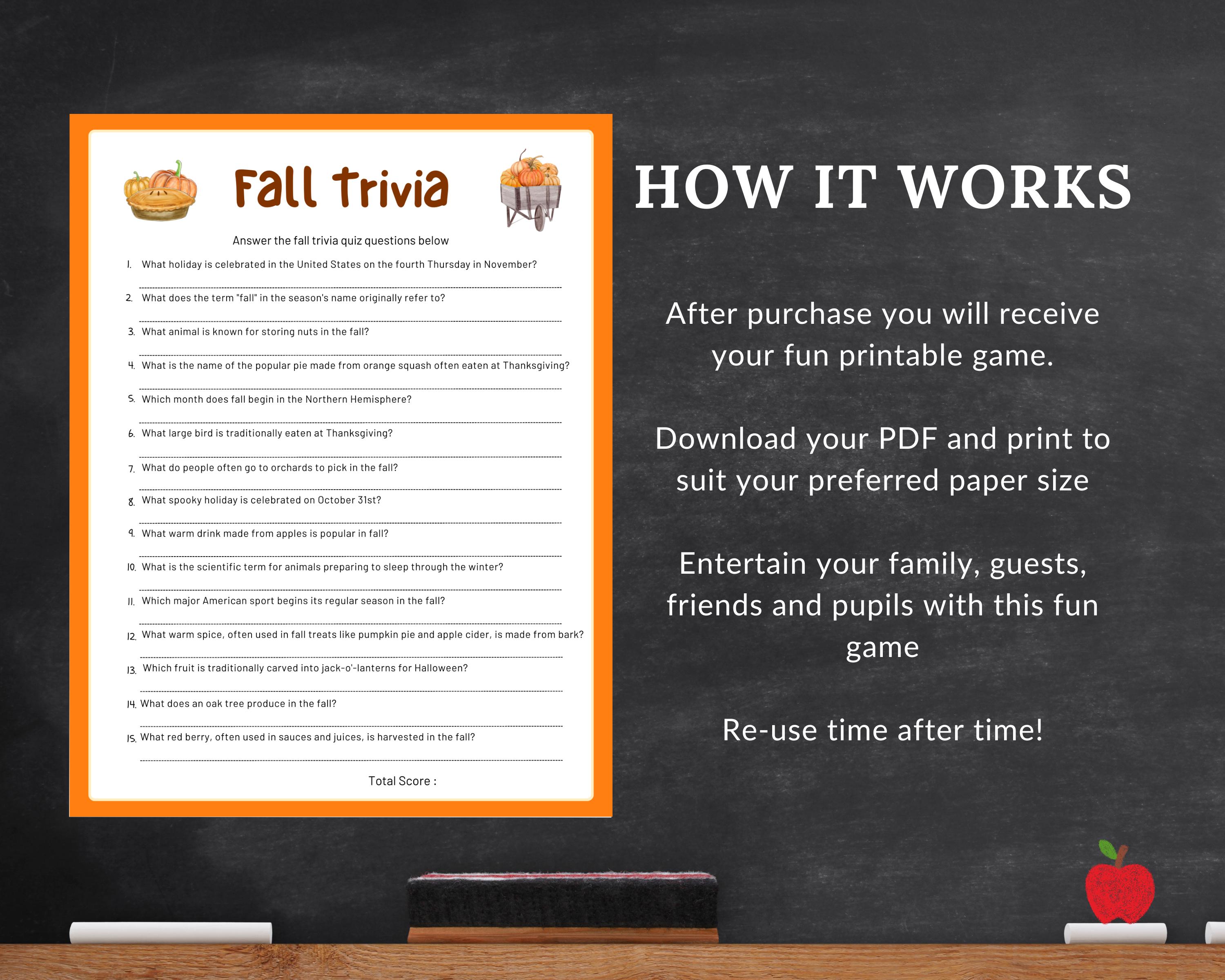 Fall Games Bundle, Autumn Party Games, Printable Games Fall, Fall Party ...