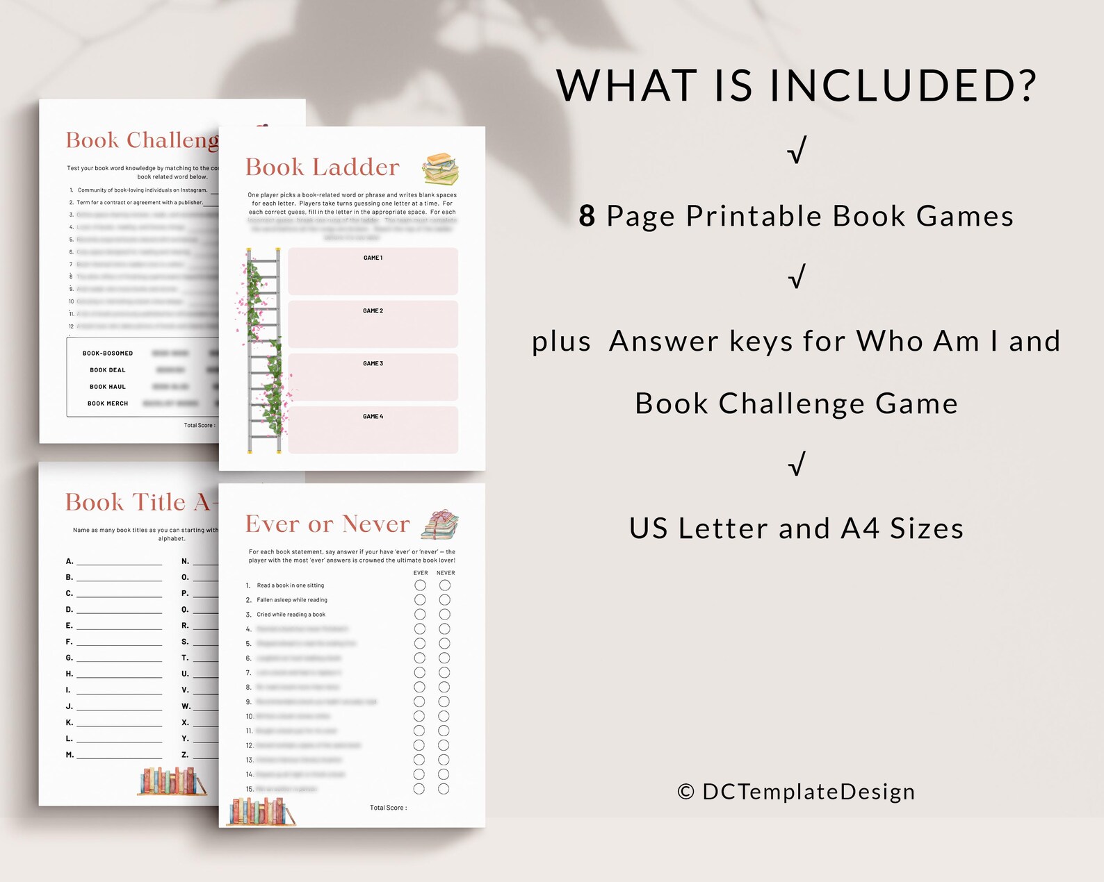 Book Club Game Bundle Printable Reading Group Activities Book Club ...