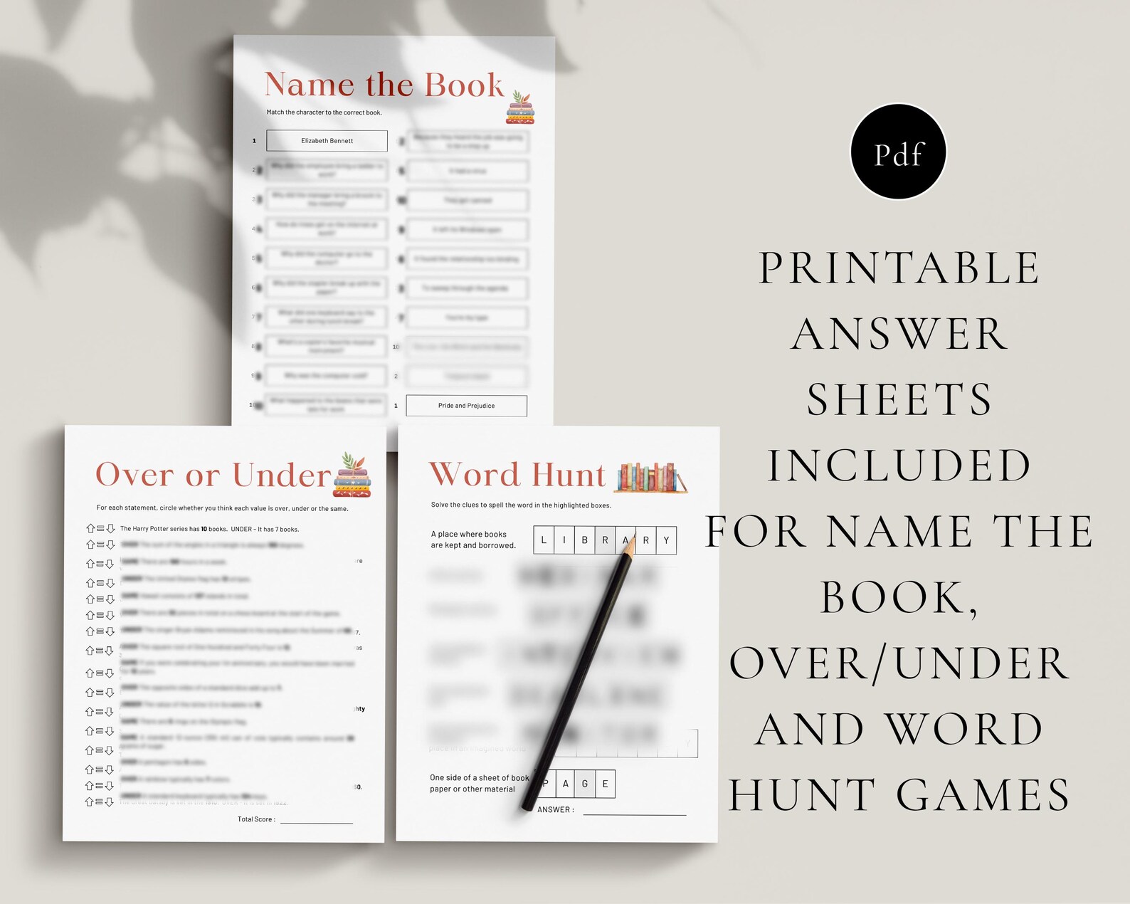 Book Club Games, Book Club Icebreakers, Bookclub Party Games, Book ...