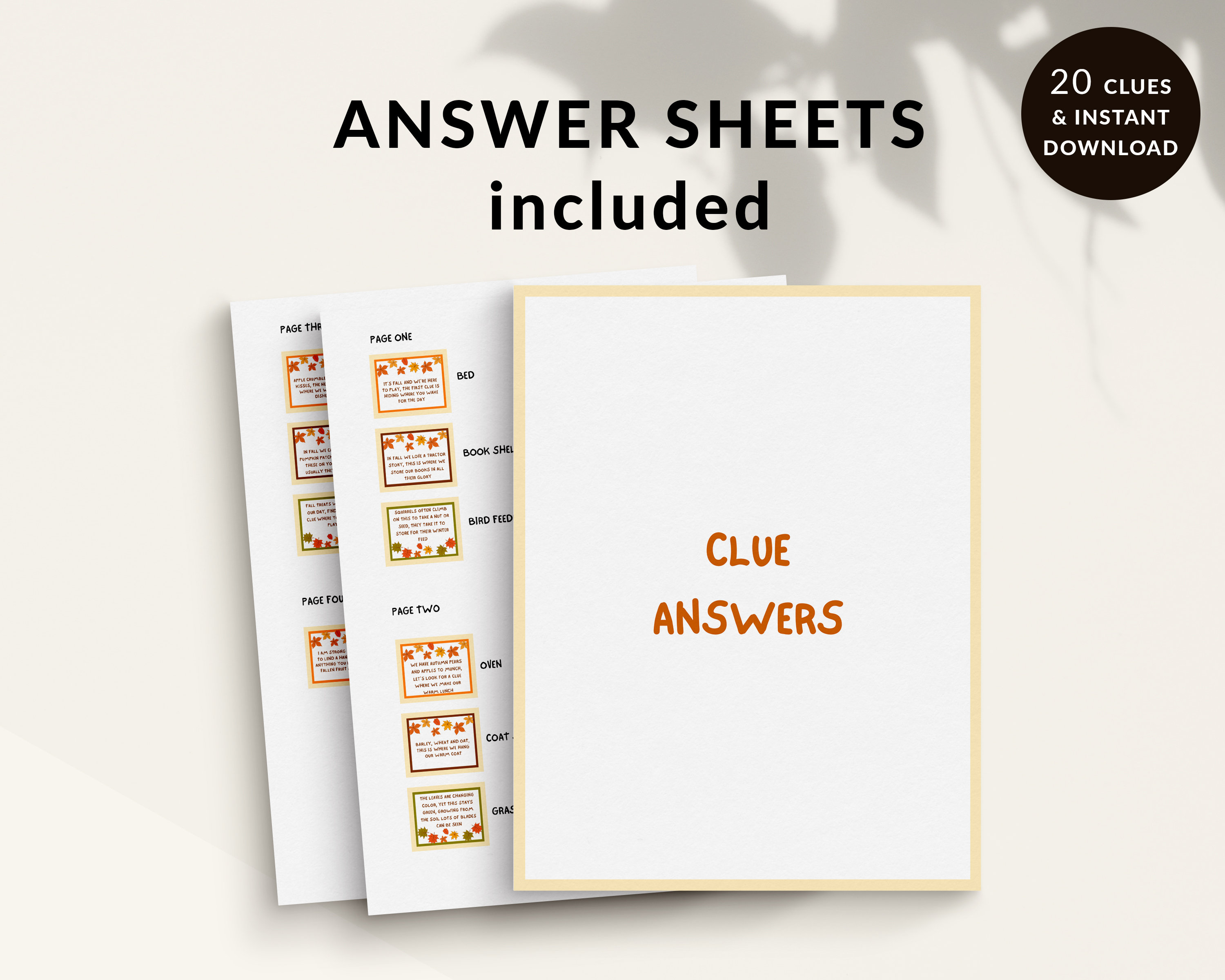 Fall Treasure Hunt Game, Fall Treasure Hunt Clues, Indoor Treasure Hunt ...