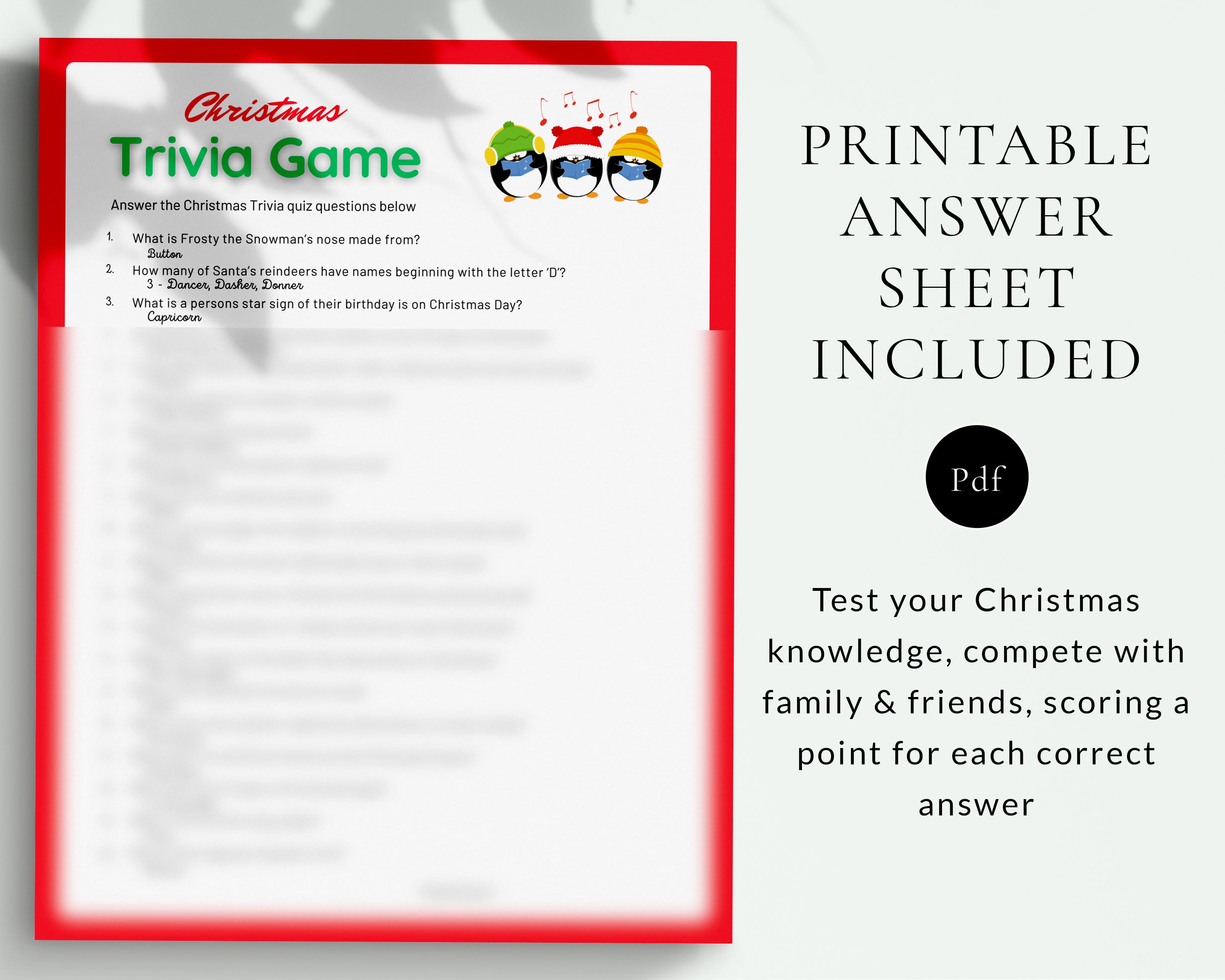 Printable Christmas Quiz, Family Christmas Games, Christmas Party Games ...