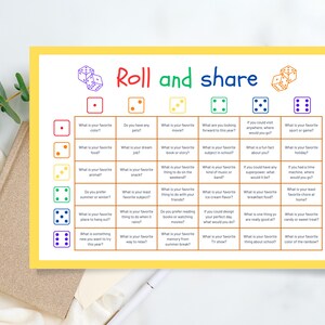 Back to School Roll and Share Game, Dicebreaker Game for Kids, Teacher ...
