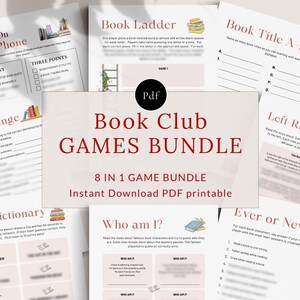 Book Club Game Bundle Printable Reading Group Activities Book Club ...