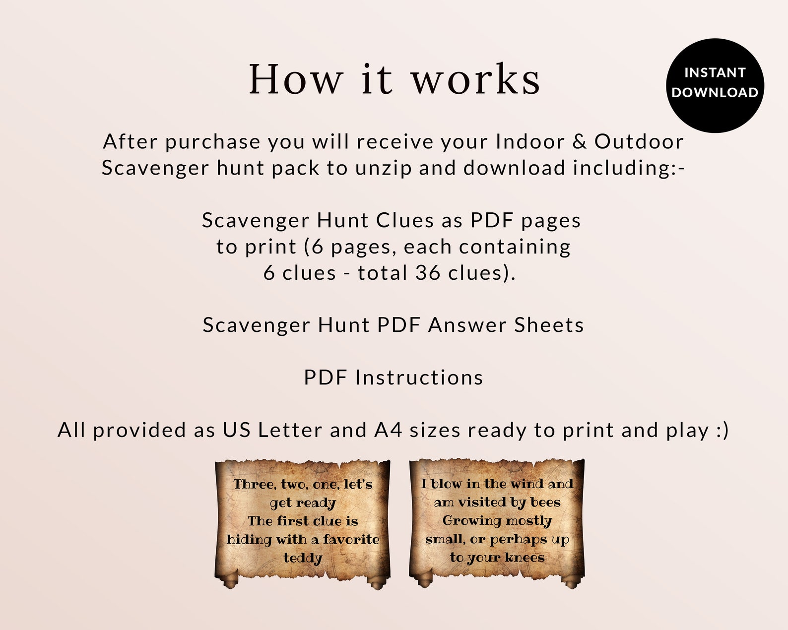 Indoor and Outdoor Treasure Hunt Indoor Scavenger Hunt Game Birthday ...