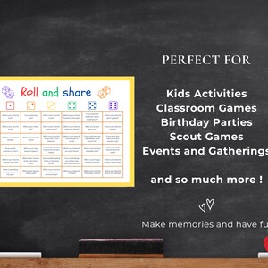 Back to School Roll and Share Game, Dicebreaker Game for Kids, Teacher ...