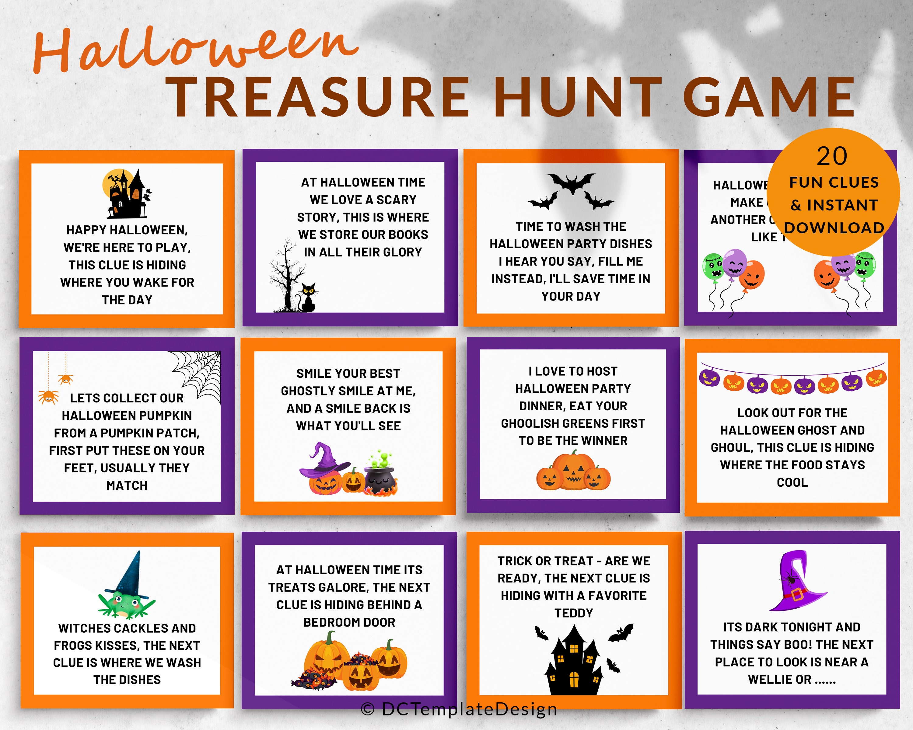Halloween Treasure Hunt Game Printable, Halloween Party Games Ideas ...