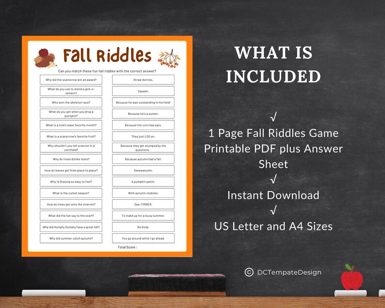 Fall Party Game, Fall Jokes, Autumn Riddles for Kids, Fall Ladies Games ...
