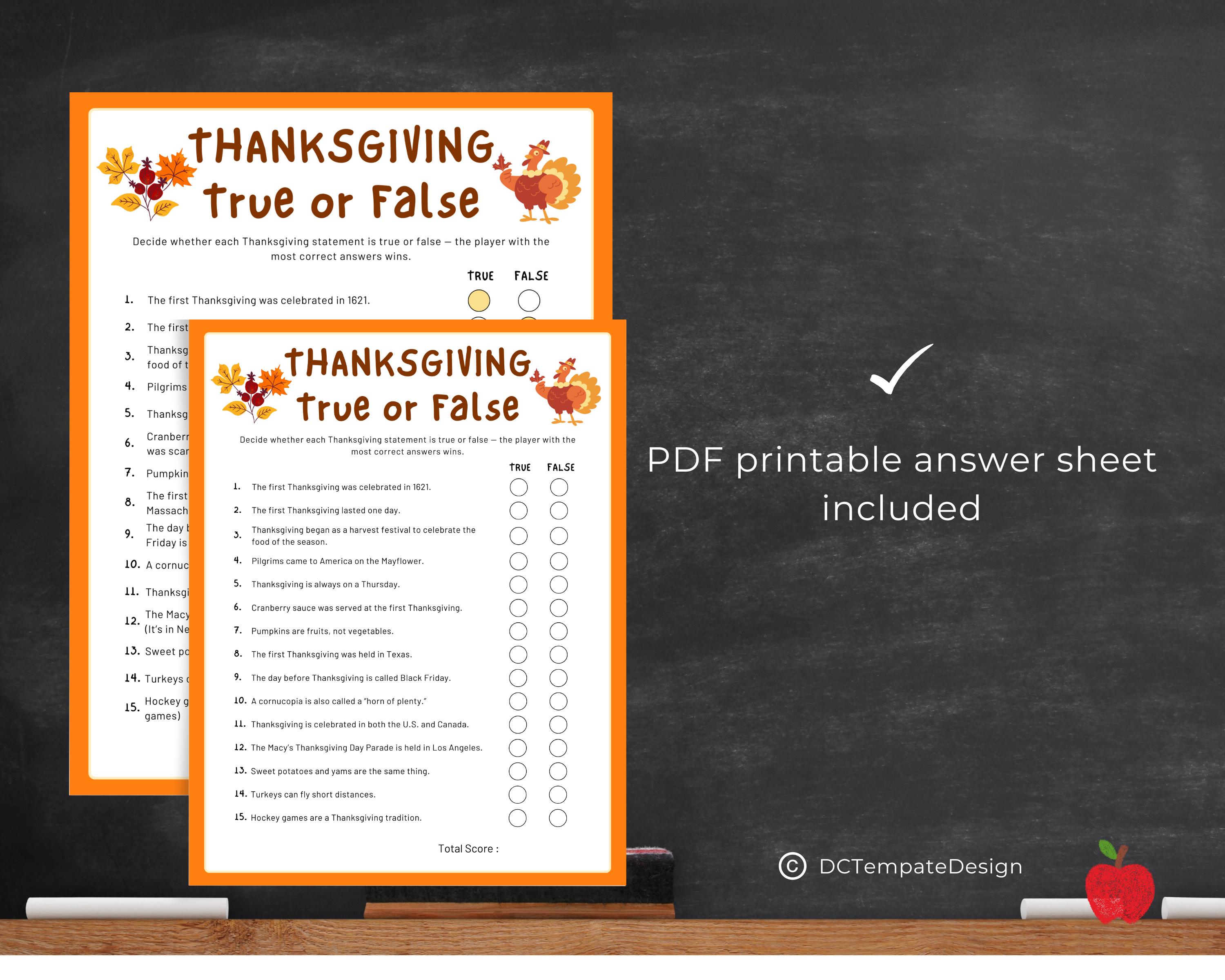 Thanksgiving Trivia Game, Thanksgiving Quiz, Thanksgiving Classroom ...
