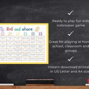 Back to School Roll and Share Game, Dicebreaker Game for Kids, Teacher ...