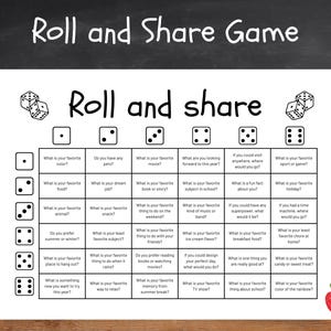 Dicebreaker Roll and Tell Game, Back to School Icebreaker Activity for ...