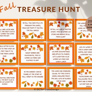 Fall Treasure Hunt for Kids Game, Treasure Hunt Clues for Kids ...