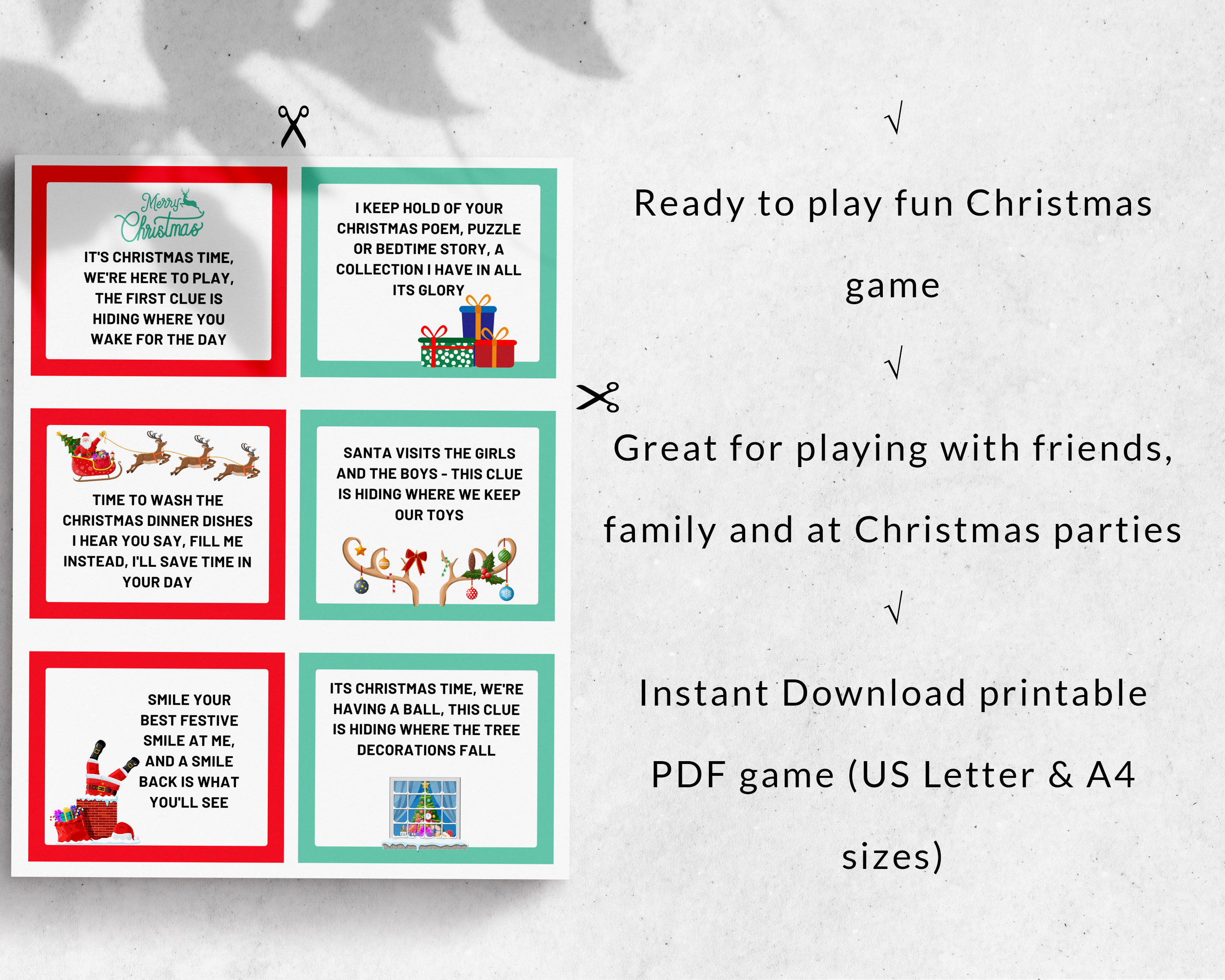Christmas Treasure Hunt Game Printable Christmas Party Games Ideas ...