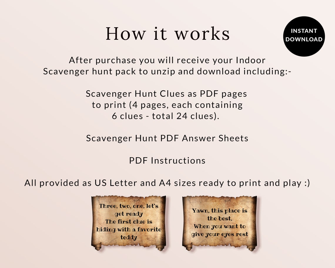 Indoor Scavenger Hunt Clues Scavenger Hunt Game Home Scavenger Hunt ...