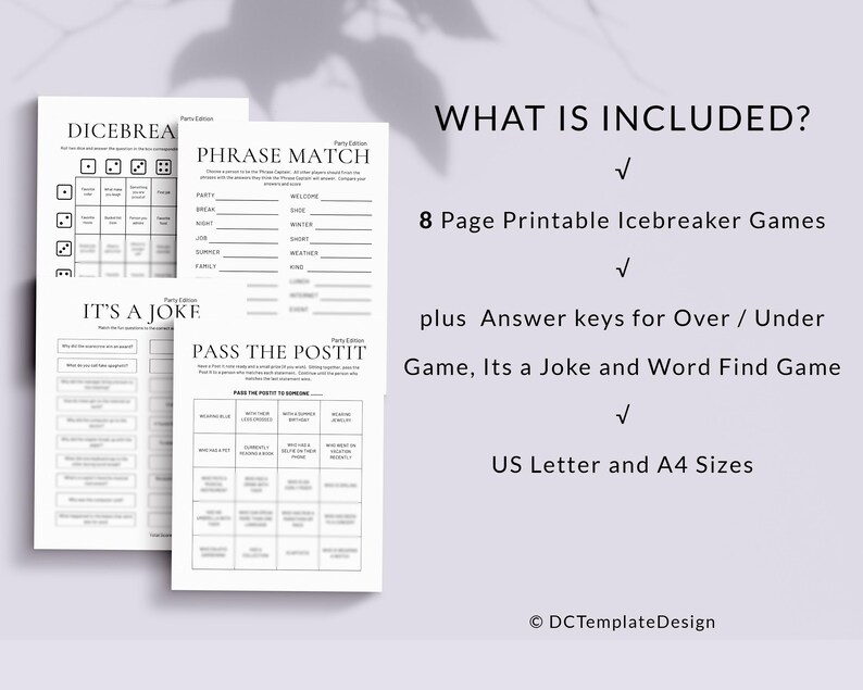 Icebreaker Games Bundle Printable Conversation Cards, Ice Breaker Games ...