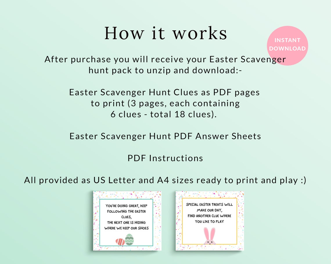 Indoor Easter Scavenger Hunt for Kids, Indoor Easter Treasure Hunt ...