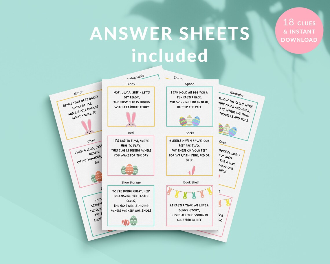 Indoor Easter Scavenger Hunt for Kids, Indoor Easter Treasure Hunt ...