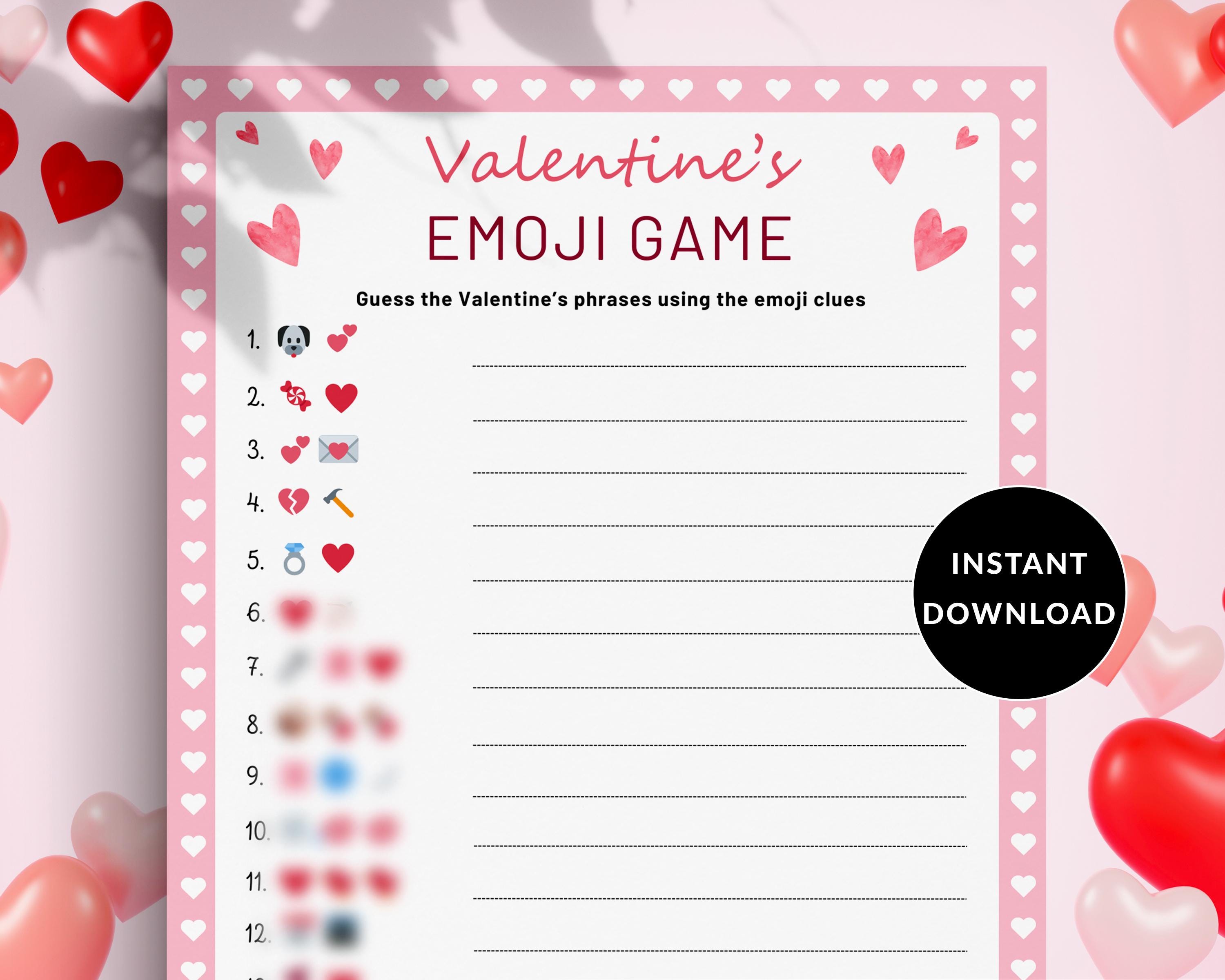 Valentine's Day Emoji Game, Valentine's Day Activity, Valentine's Day ...
