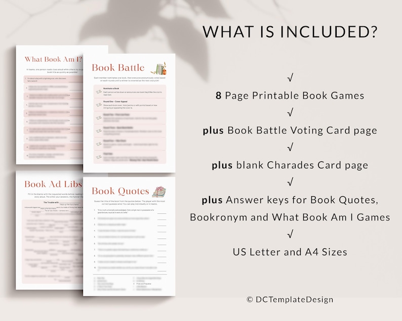 Book Club Games Printables, Book Club Party Games, Book Club Quiz ...