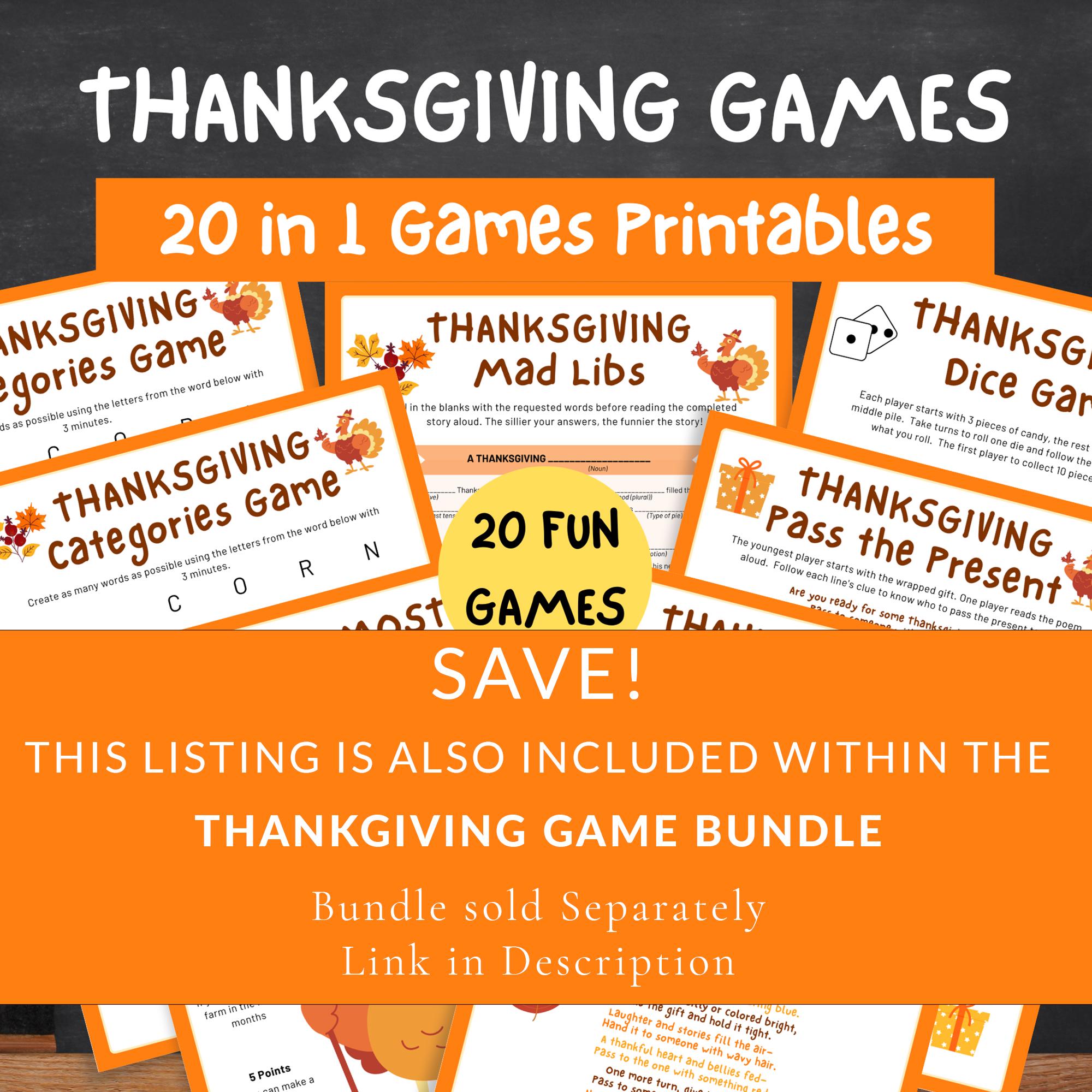 Thanksgiving This or That Game, Thanksgiving Game for Kids ...