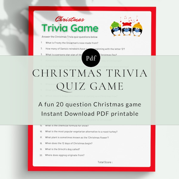 Christmas Trivia - Etsy