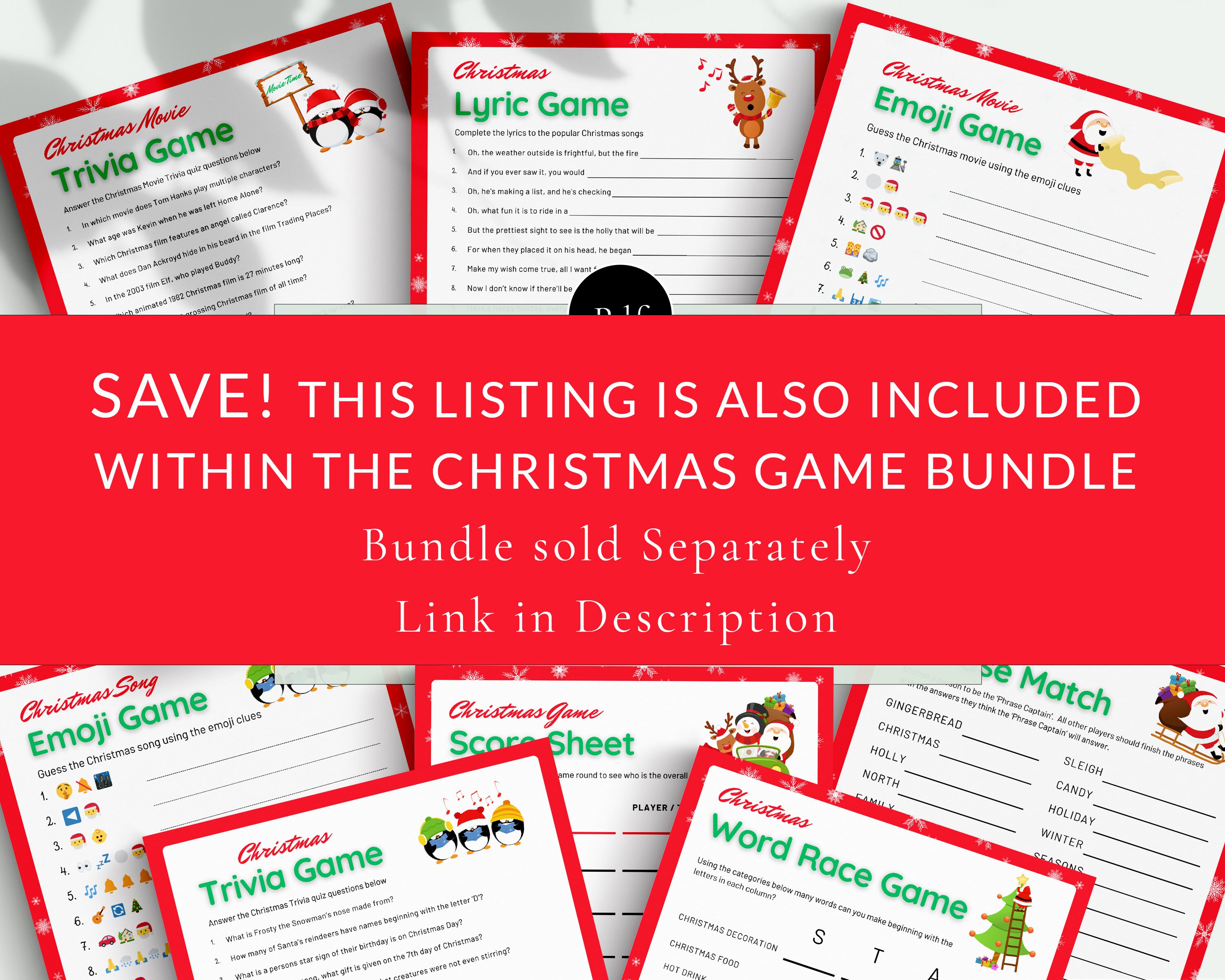 Printable Christmas Quiz, Family Christmas Games, Christmas Party Games ...