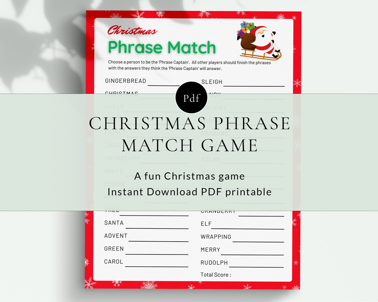 Christmas Game Printable, Christmas Family Activities, Christmas Party ...