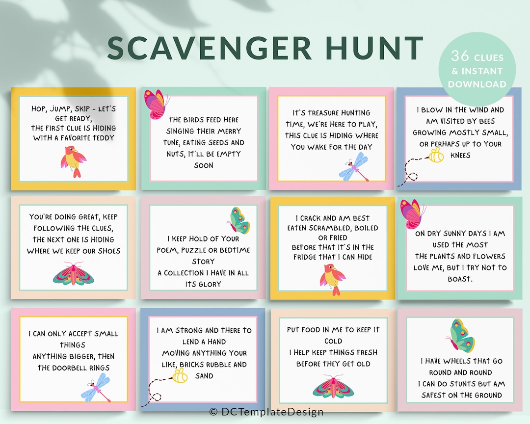 Scavenger Hunt Game, Outdoor Scavenger Hunt Indoor Scavenger Hunt ...