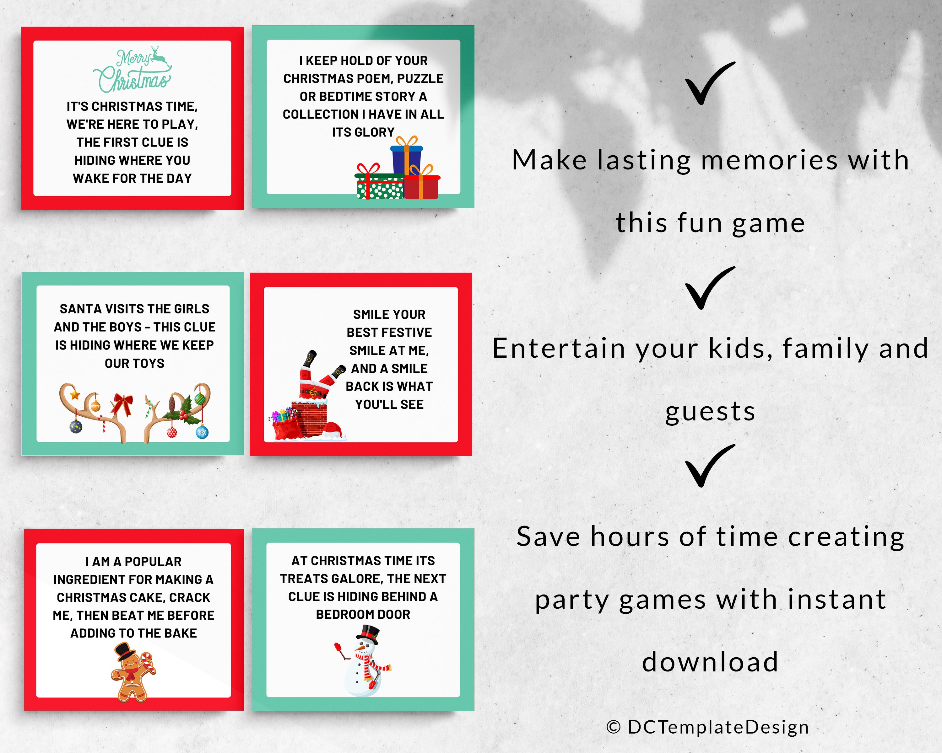 Christmas Treasure Hunt Game Printable Christmas Party Games Ideas ...