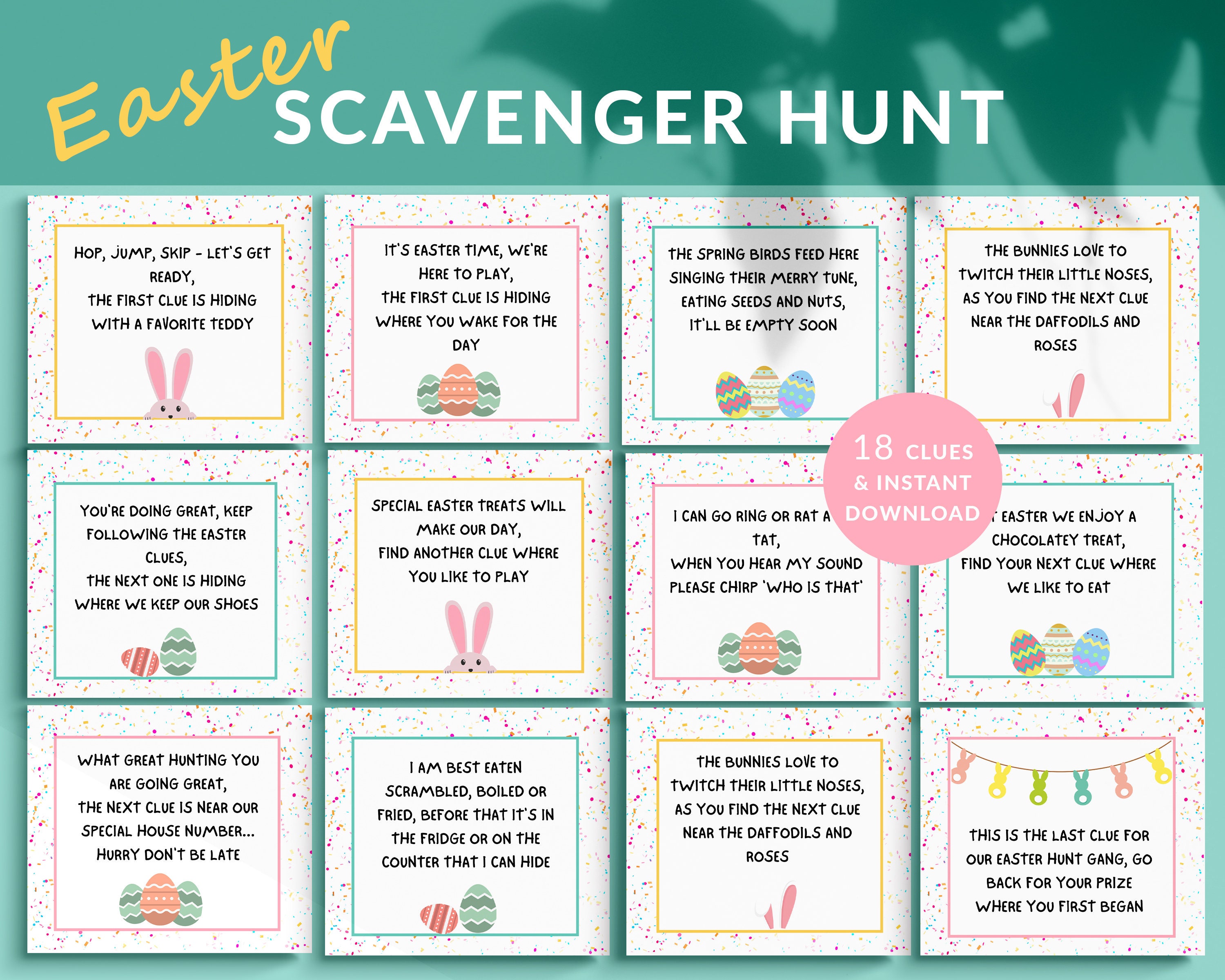 Easter Egg Hunt for Kids, Easter Scavenger Hunt for Kids, Easter Hunt ...