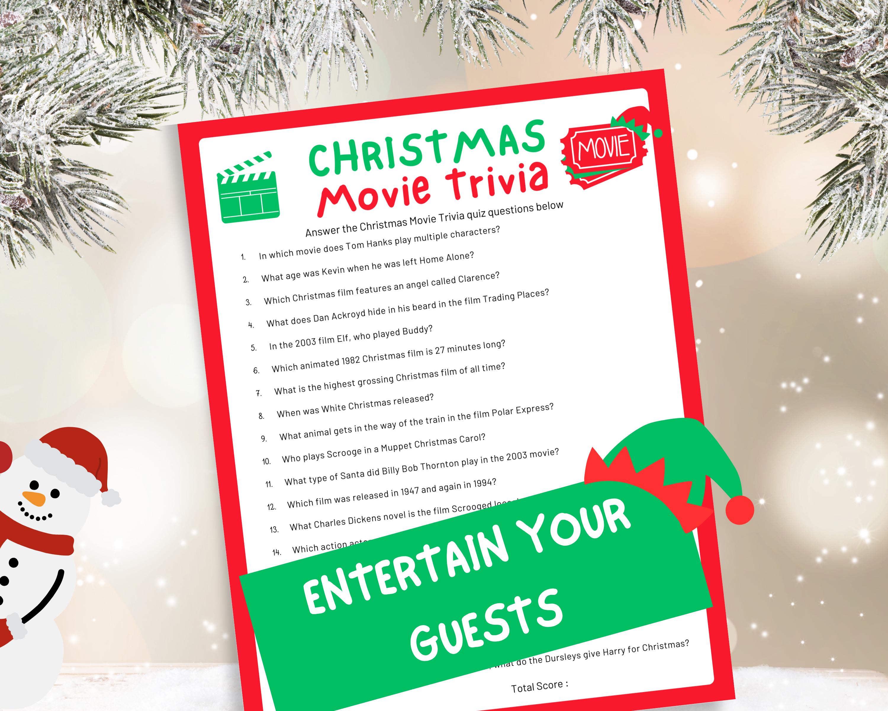 Christmas Movie Trivia Game, Christmas Party Game, Christmas Family ...
